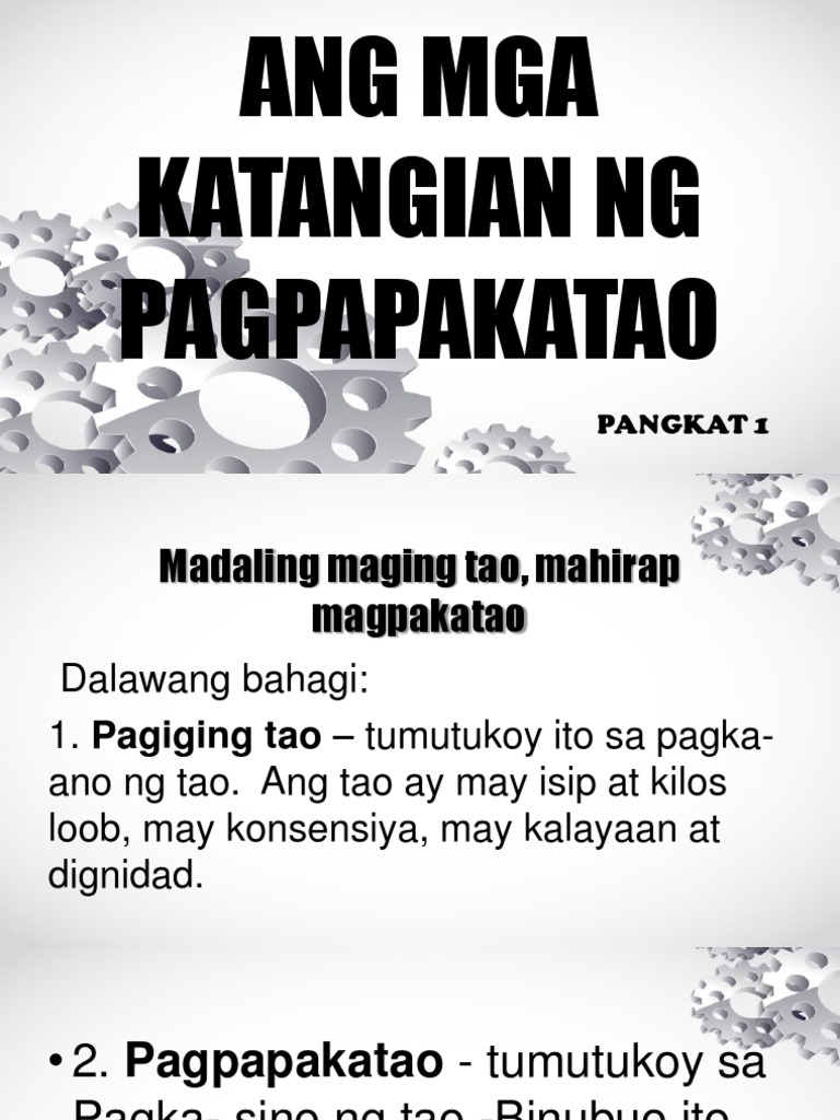 Ang Mga Katangian Ng Pagpapakatao