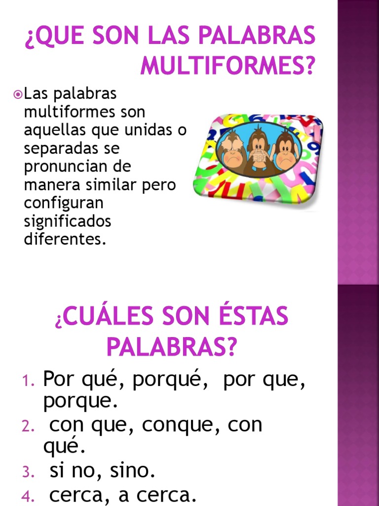 Palabras Multifomes | PDF | Tipología Lingüística | Lingüística