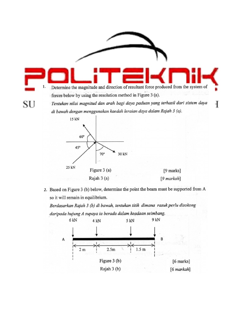 Mathematics, Science & Computer Department Dbs1012-Engineering Science Exercise: Chapter 3 A ...