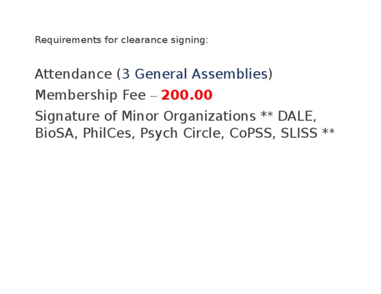 Requirements For Clearance Signing | PDF