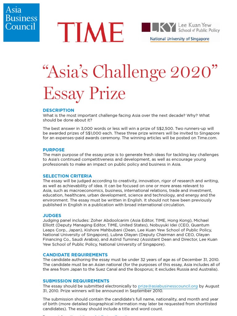 Asia Challenge Essay | PDF