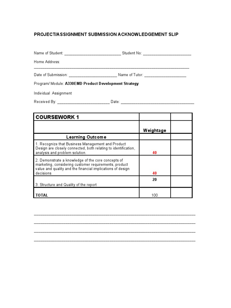 CW Marksheet and Cover Template | PDF | New Product Development ...