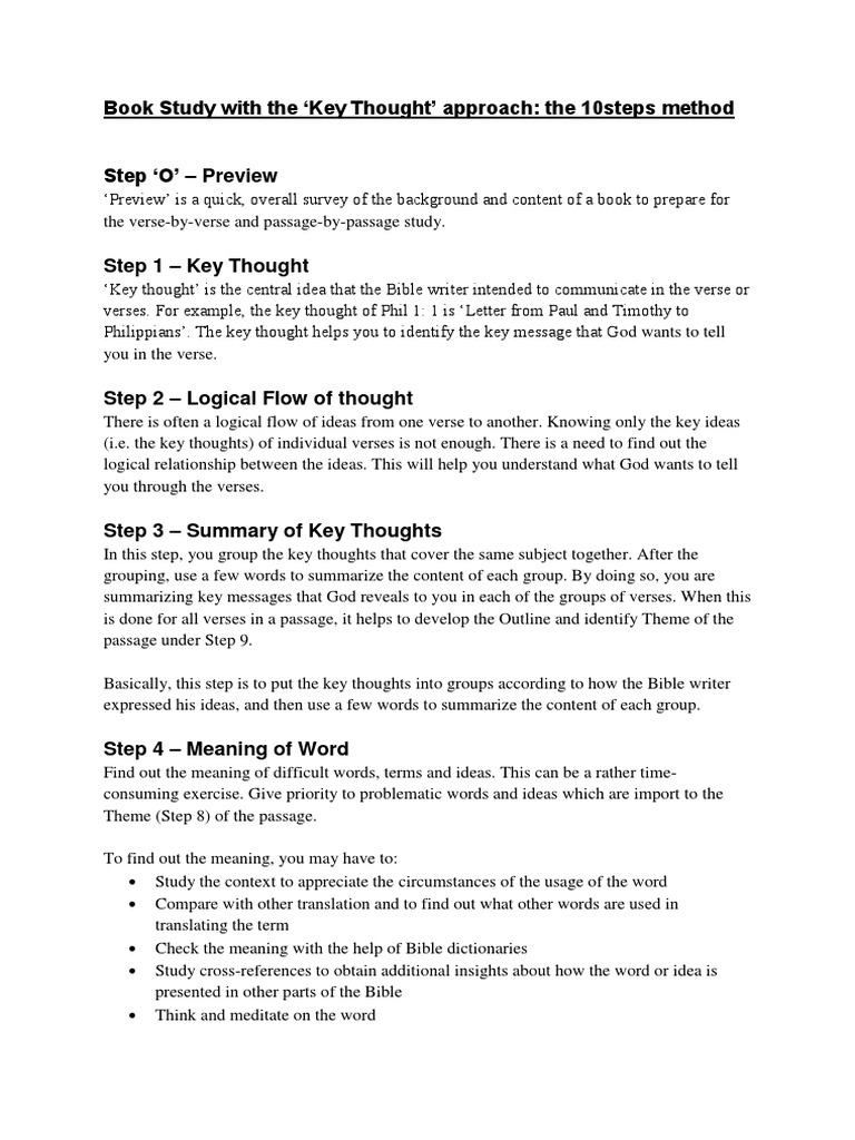 Key Thought Approach - 10 Steps Method | PDF | Meditation | God