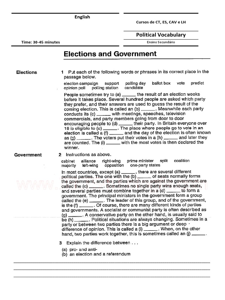 Political Vocabulary | PDF