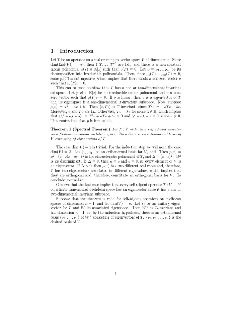 Teorema e Spectral | PDF | Eigenvalues And Eigenvectors | Linear Algebra