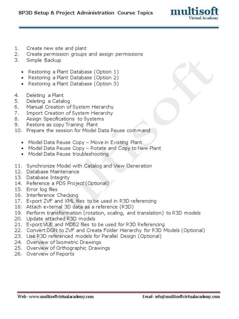 Sp3d Admin Course Content | PDF