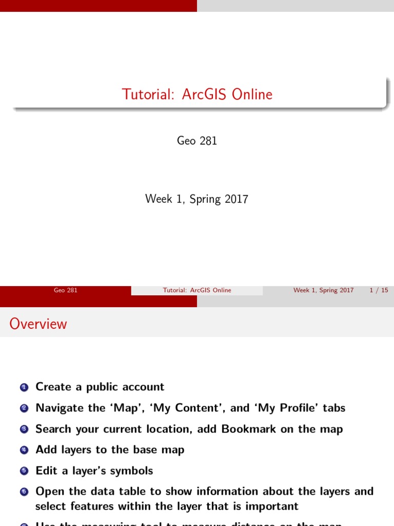 ArcGIS Online Tutorial | PDF | Arc Gis | Map