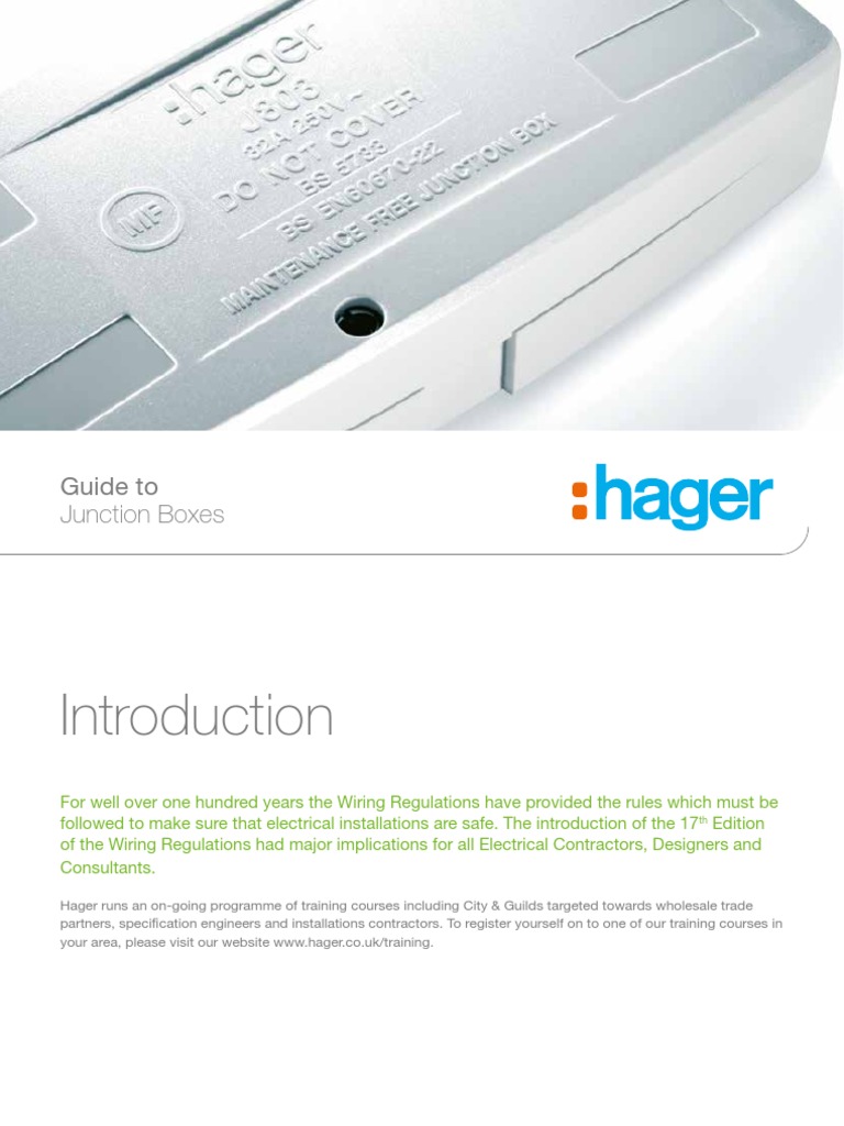 Hager Guide To Junction Boxes PDF | PDF | Electrical Wiring | Electricity