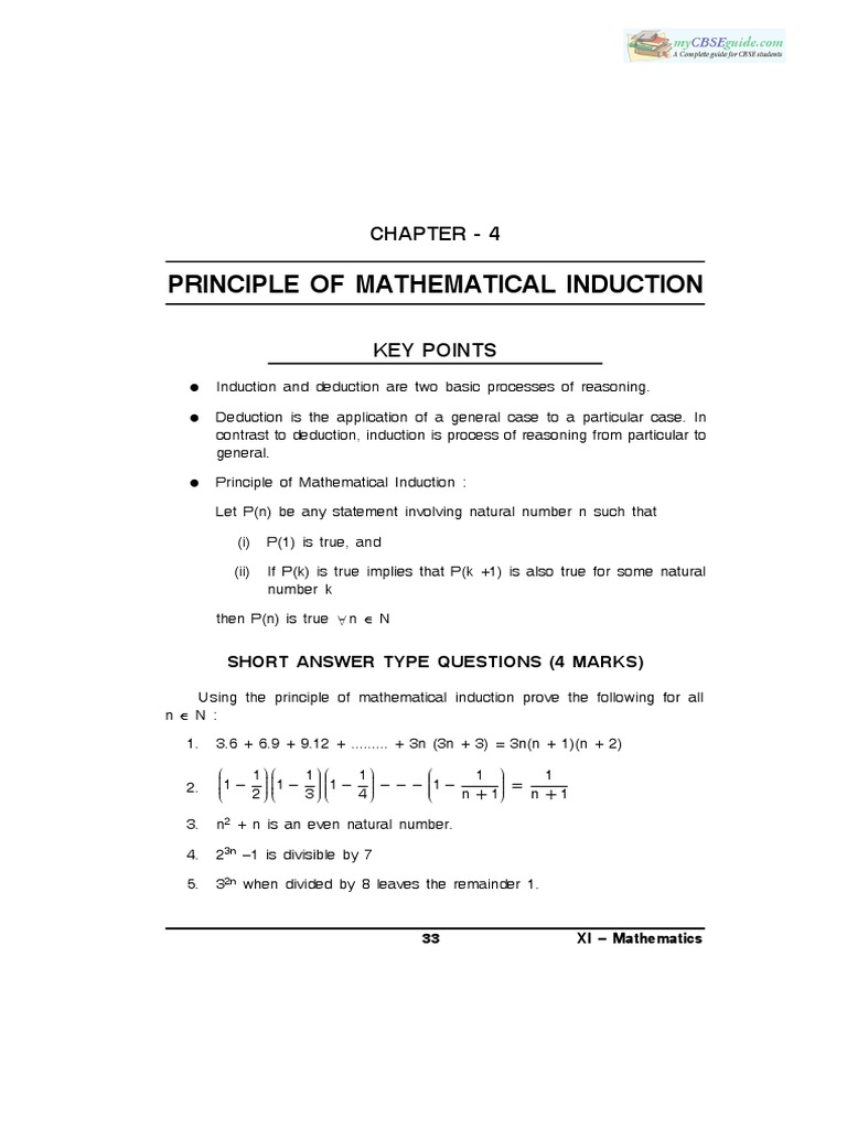 Principles of Mathematical Induction and Applications | PDF ...