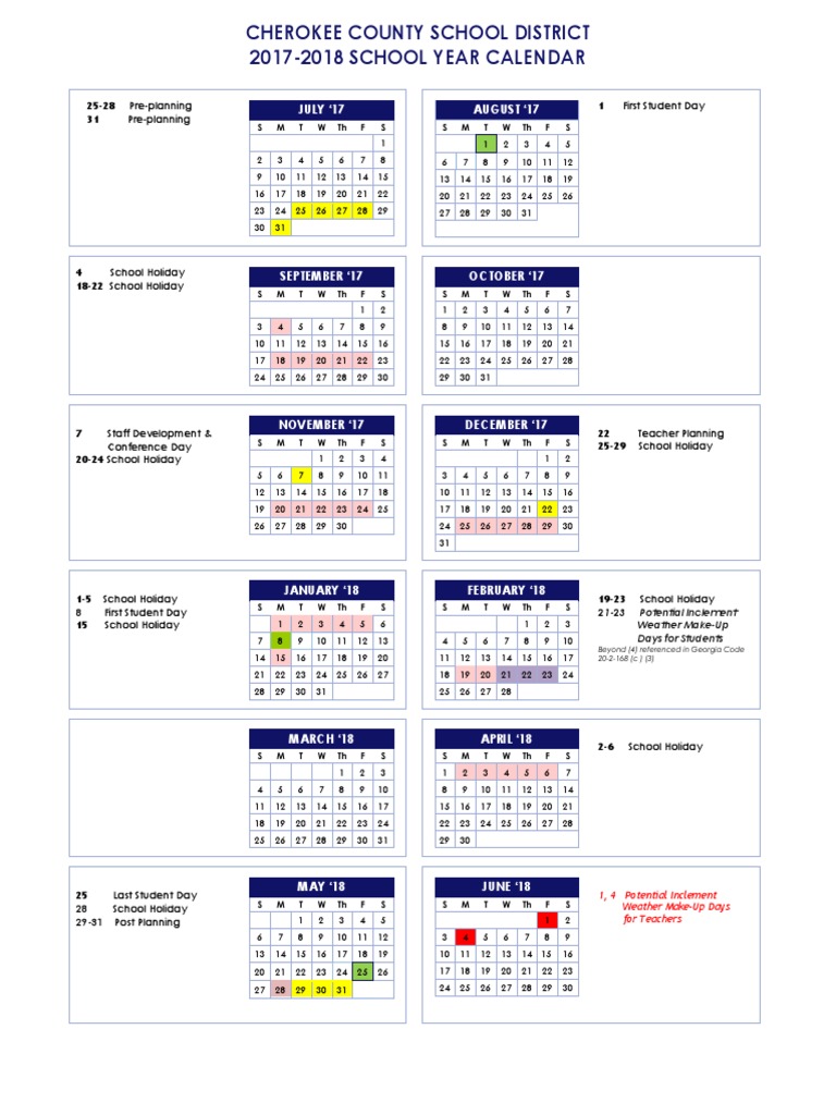2017 18calendar | PDF