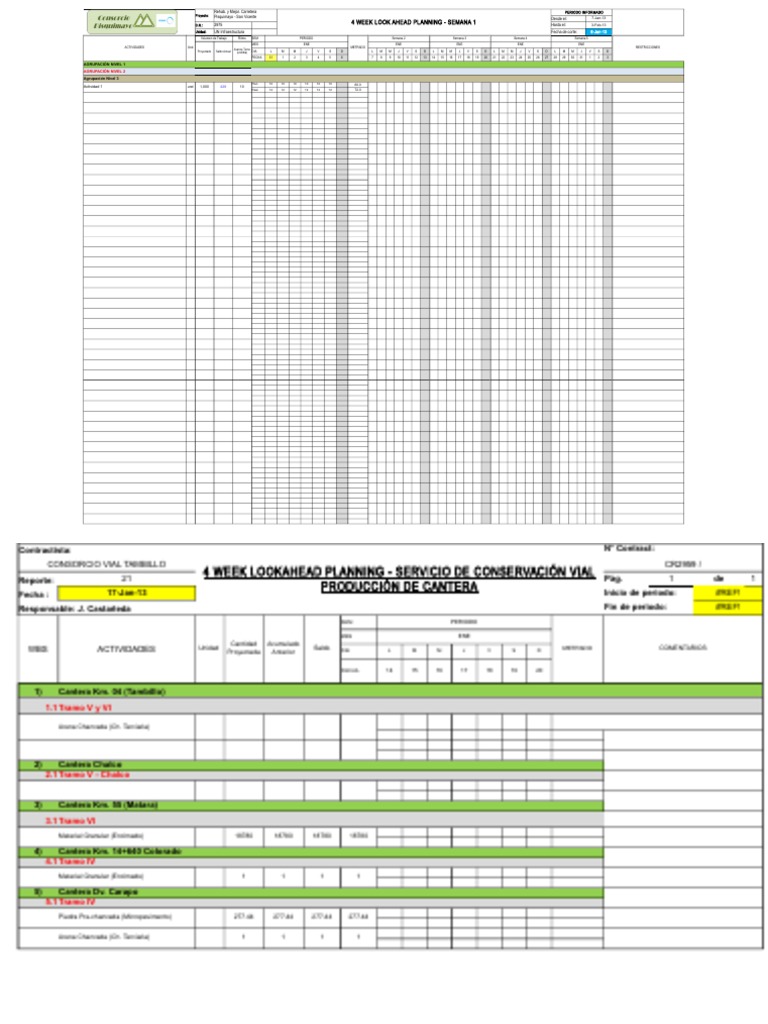 PCP-PR-0001-F1 Rev.1 Formato Last Planner | Descargar gratis PDF ...