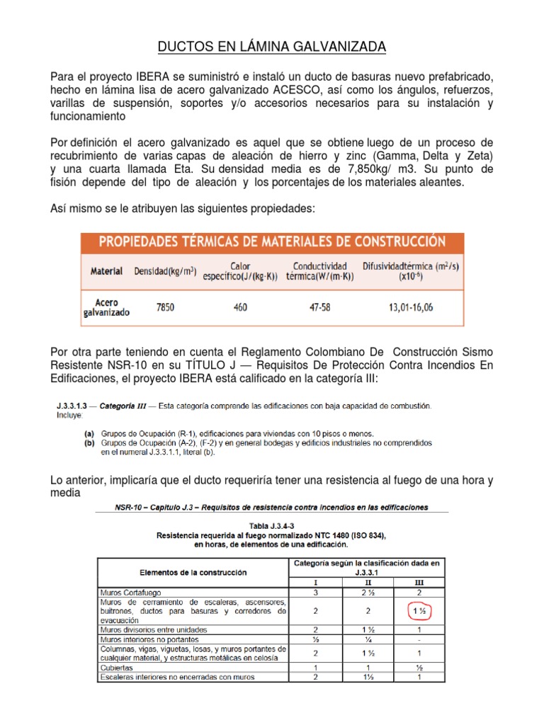 Ductos De Lámina Galvanizada Y Normativas Pdf Zinc Acero