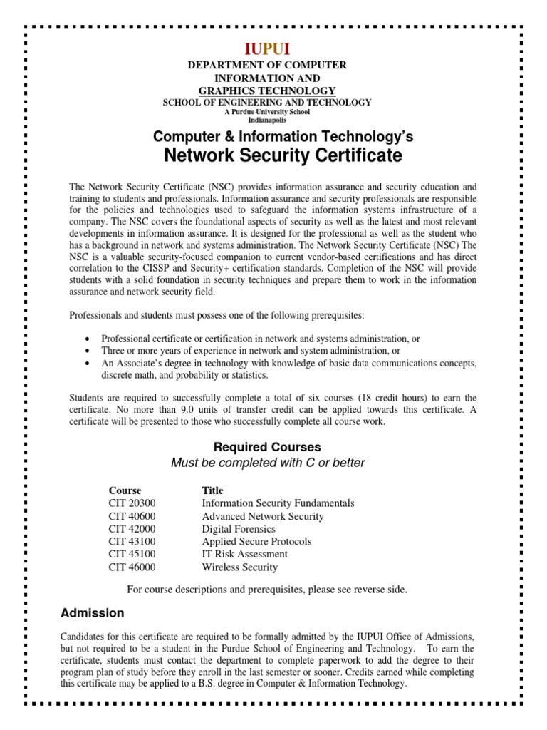 Cit Cert Networksecurity Plan-Of-study | PDF | Computer Forensics ...