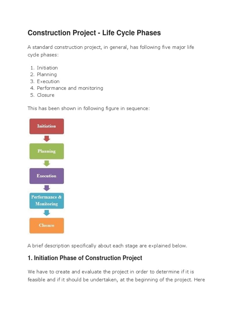 Construction Project - Life Cycle Phases | PDF | Project Manager ...