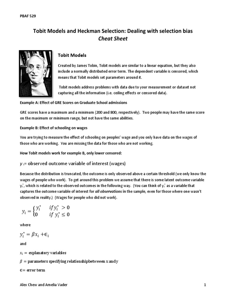 Heckman Selection Presentation - V3 | PDF | Estimator | Ordinary Least ...