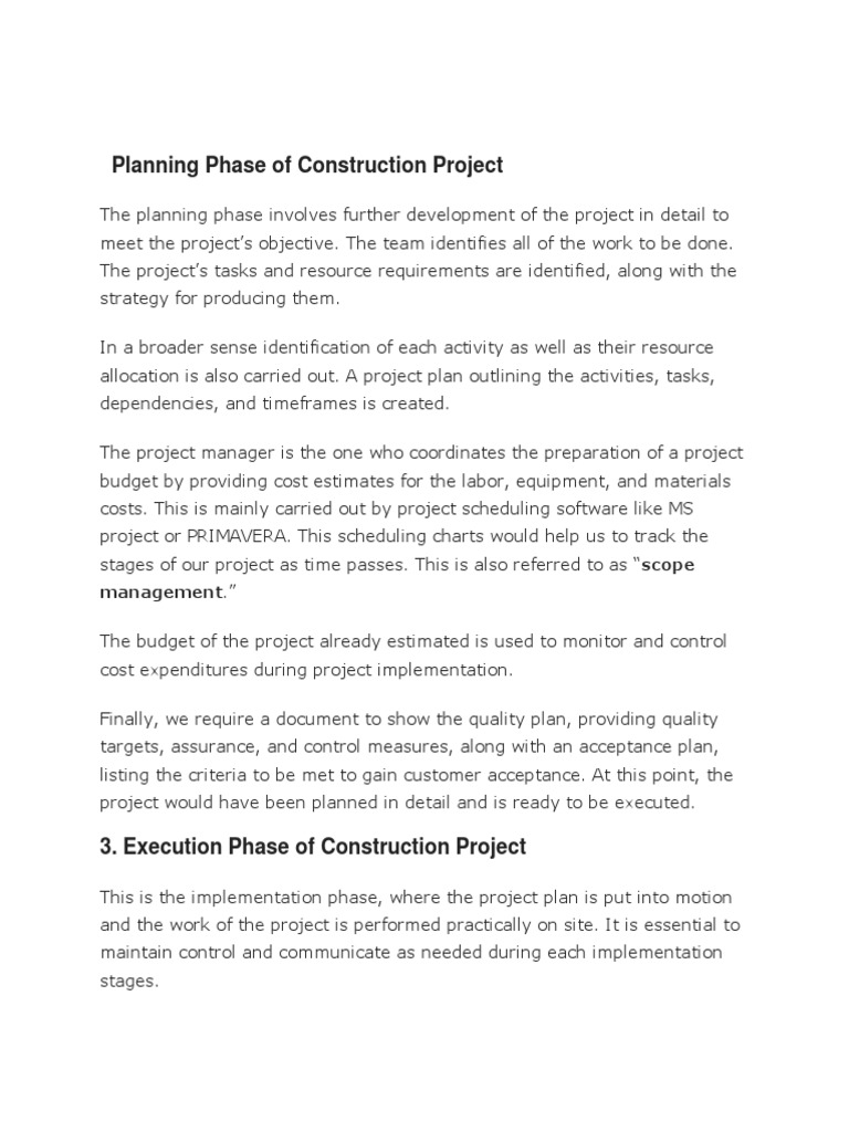 Construction Project Planning Guide | PDF | Project Management | Economies
