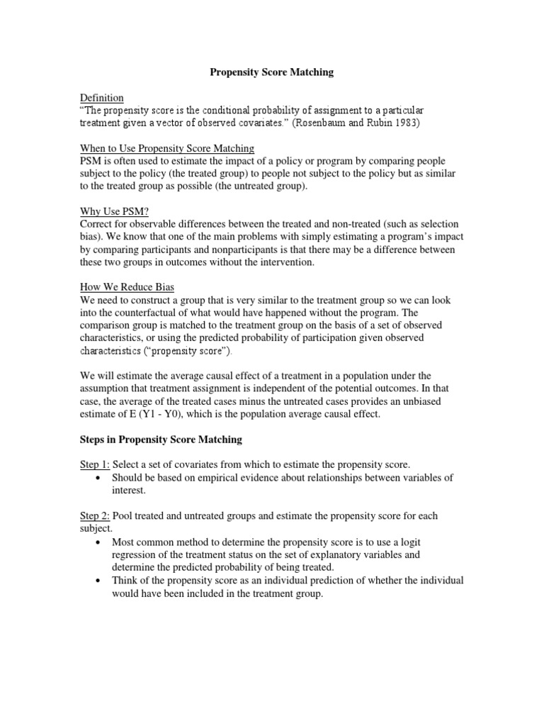 Cheat Sheet PSM | Download Free PDF | Econometrics | Statistical Theory