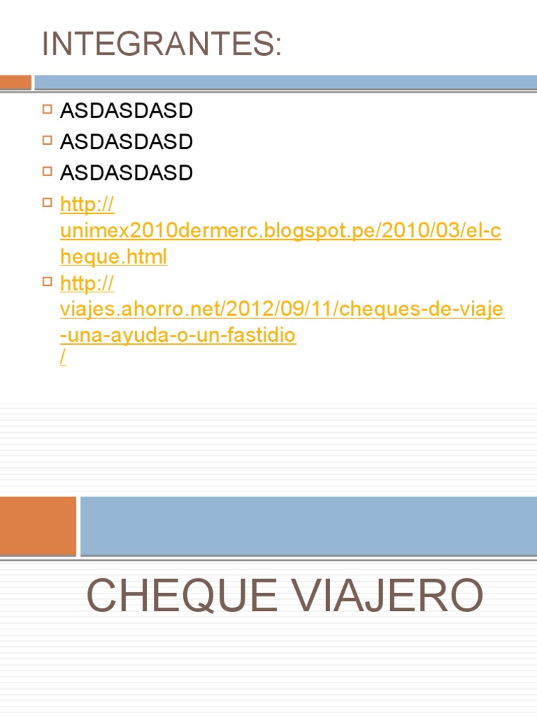 Cheque Viajero | PDF | Cheque | Dinero