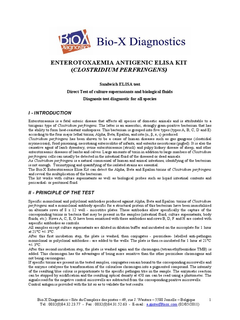 Enterotoxemia - Clostridium Perfringens | PDF | Elisa | Monoclonal Antibody