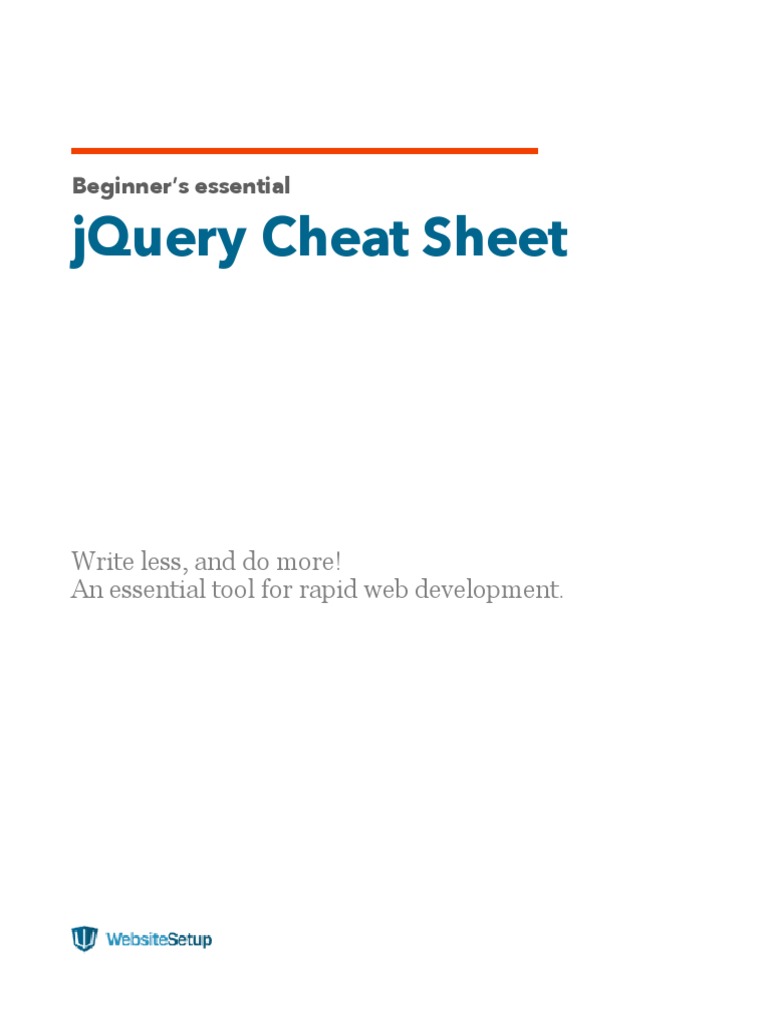 WSU - Jquery Reference Card | Download Free PDF | J Query | Callback (Computer Programming)