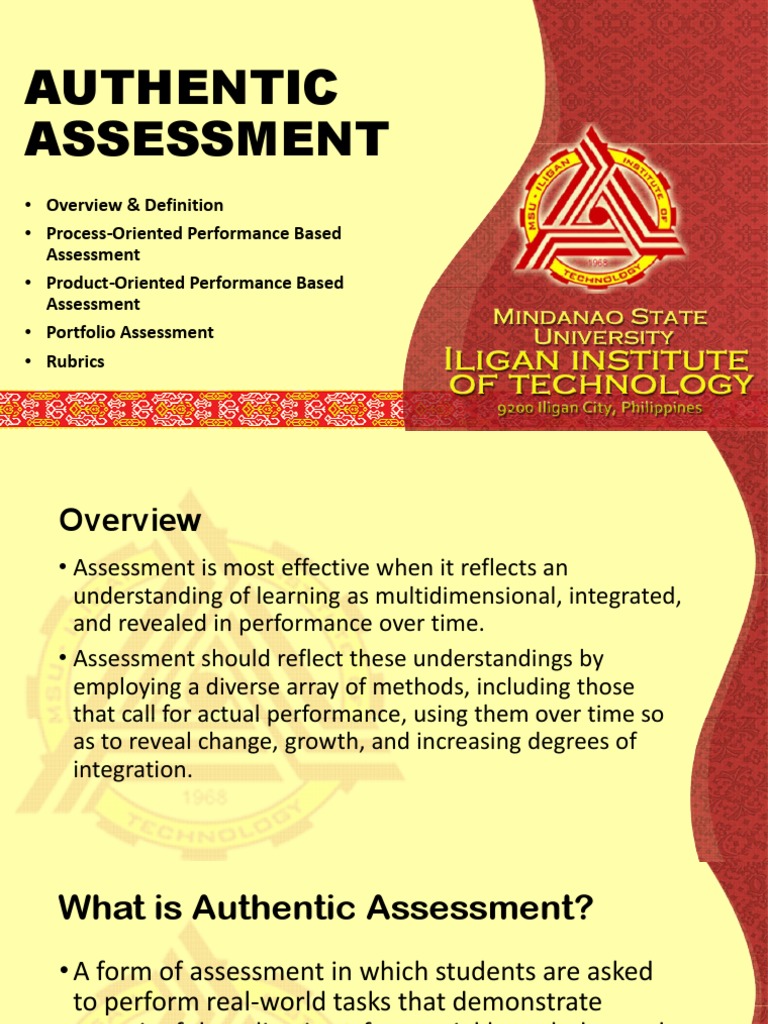 Authentic Assessment | PDF | Rubric (Academic) | Educational Assessment