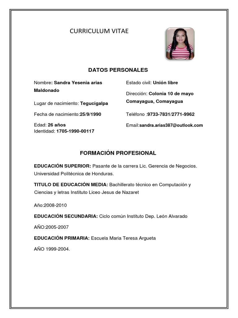 Curriculum Vitae (1) Sandra