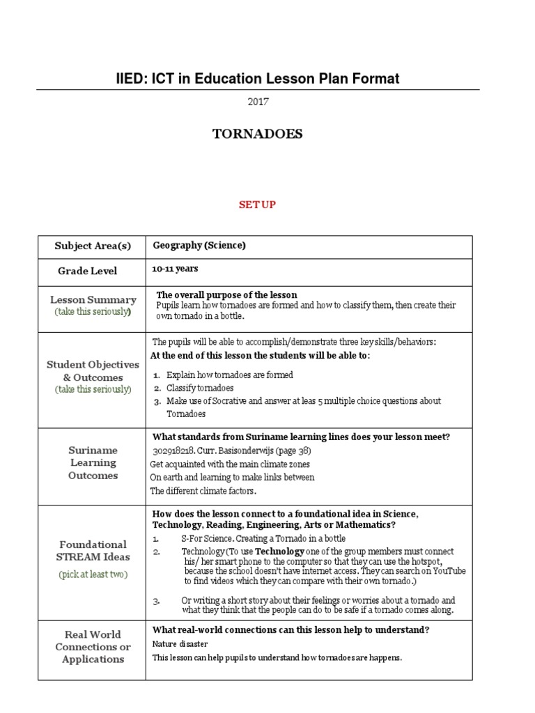 Tornadoes Lesson Plan | Tornadoes | Nature