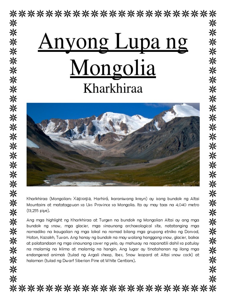 Anyong Lupa NG Mongolia | PDF