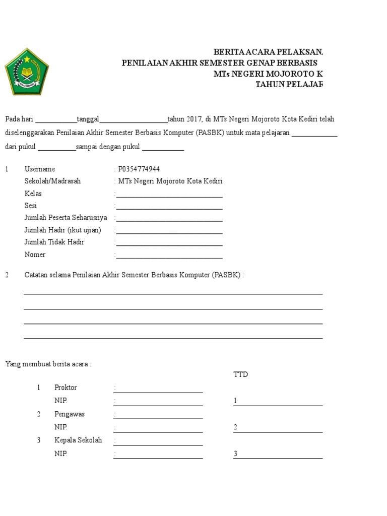 Berita Acara Dan Absensi | PDF