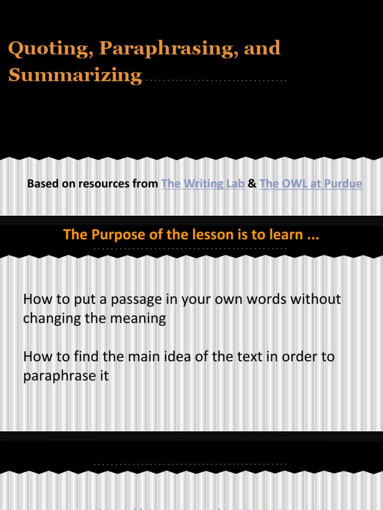 Paraphrasing Notes | PDF