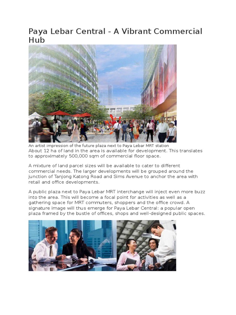 Paya Lebar Central - A Vibrant Commercial Hub: An Artist Impression of ...