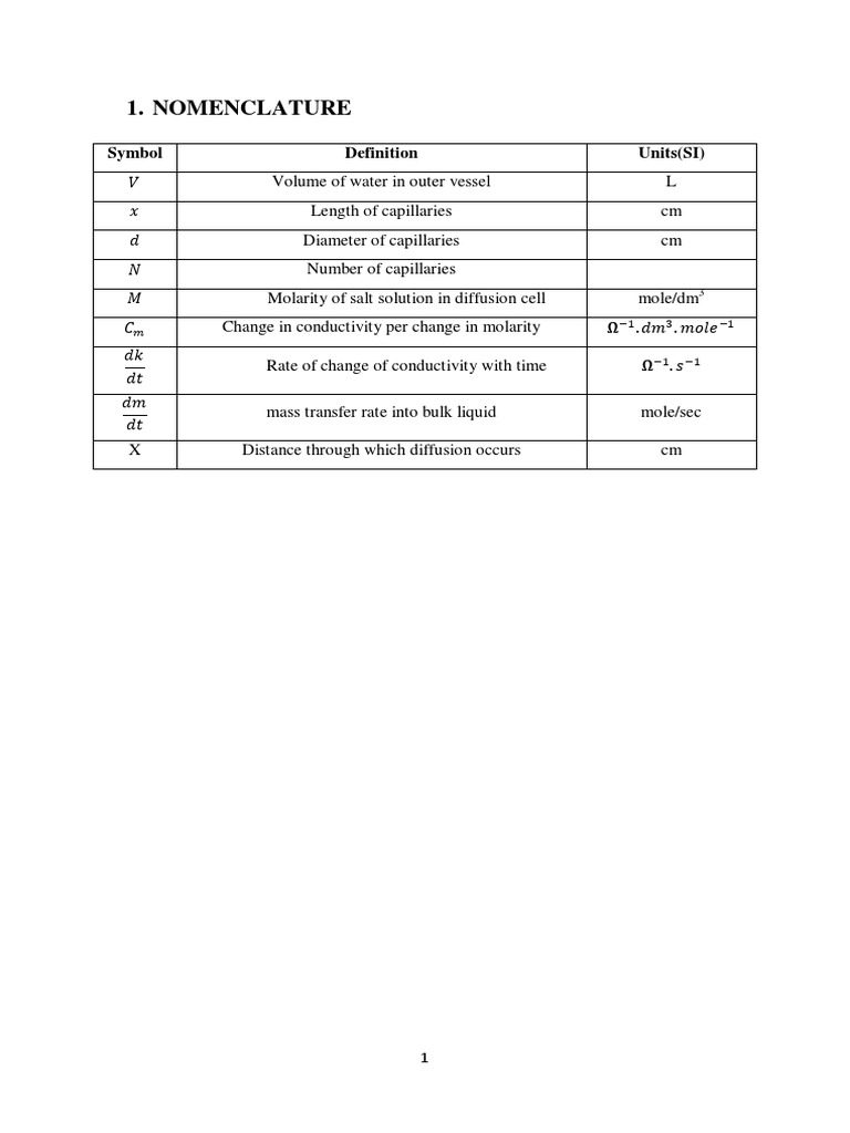 Liquid Diffusion Coefficient Experiment PDF | PDF | Diffusion | Physical Sciences