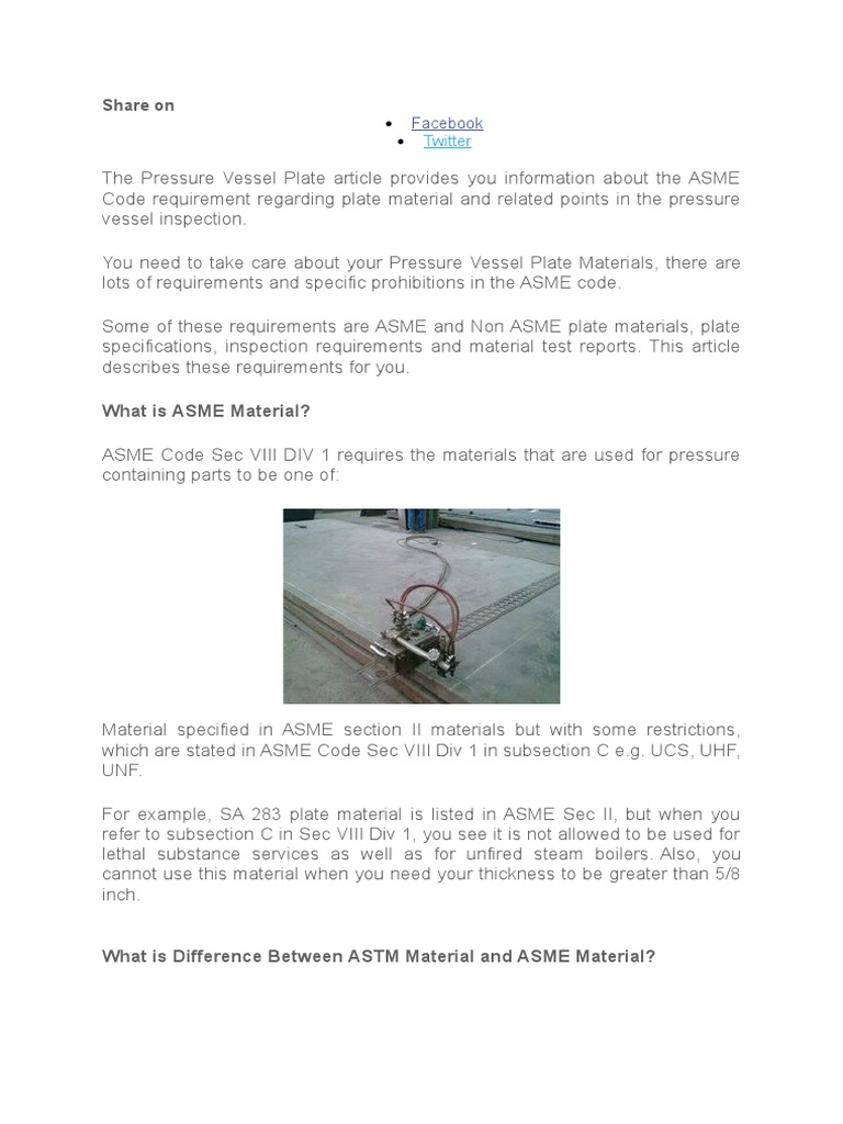 ASME VIII Div.1 Pressure Vessel Plates | PDF | Structural Steel ...