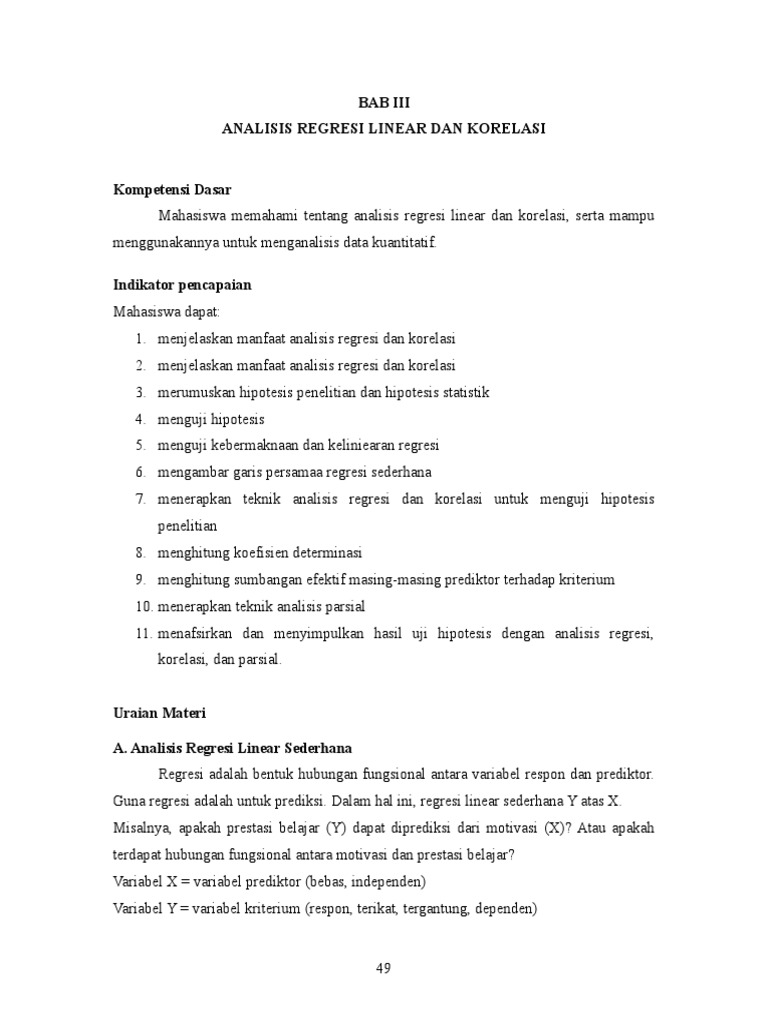 Analisis Regresi Linear | PDF
