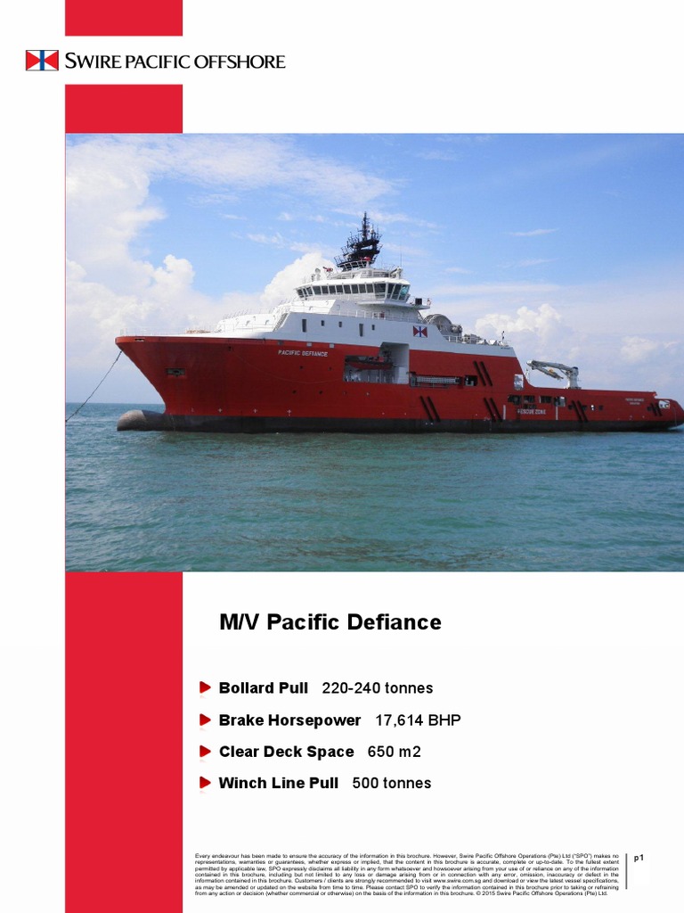 MV Pacific Defiance | PDF | Ships | Crane (Machine)