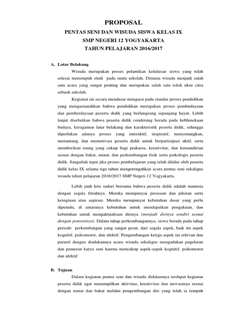 Proposal Wisuda dan Pentas Seni SMP 12 | PDF