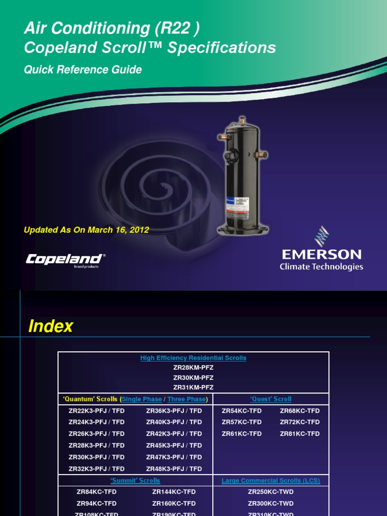 Copeland-Scroll-Compressors-Specifications-AC-Models-Only.pdf | Vacuum ...