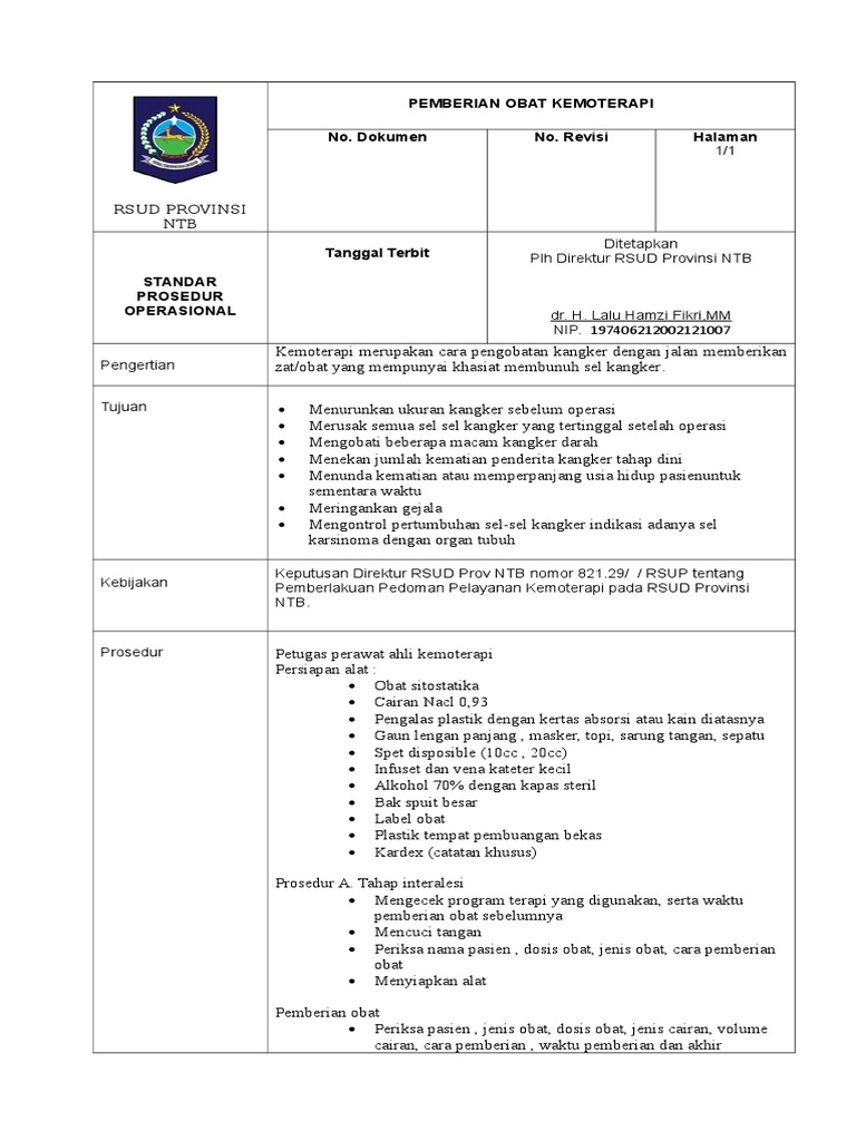 Spo Kemoterapi | PDF