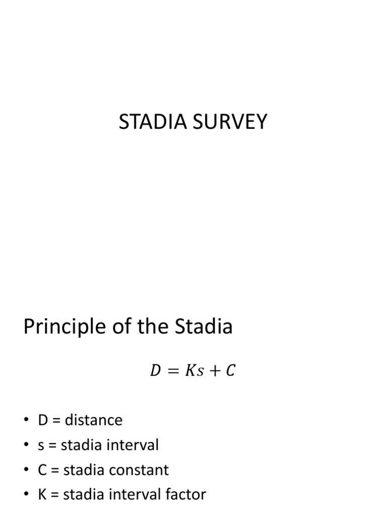 01 Stadia Survey v01 | PDF | Scientific Observation | Applied And ...