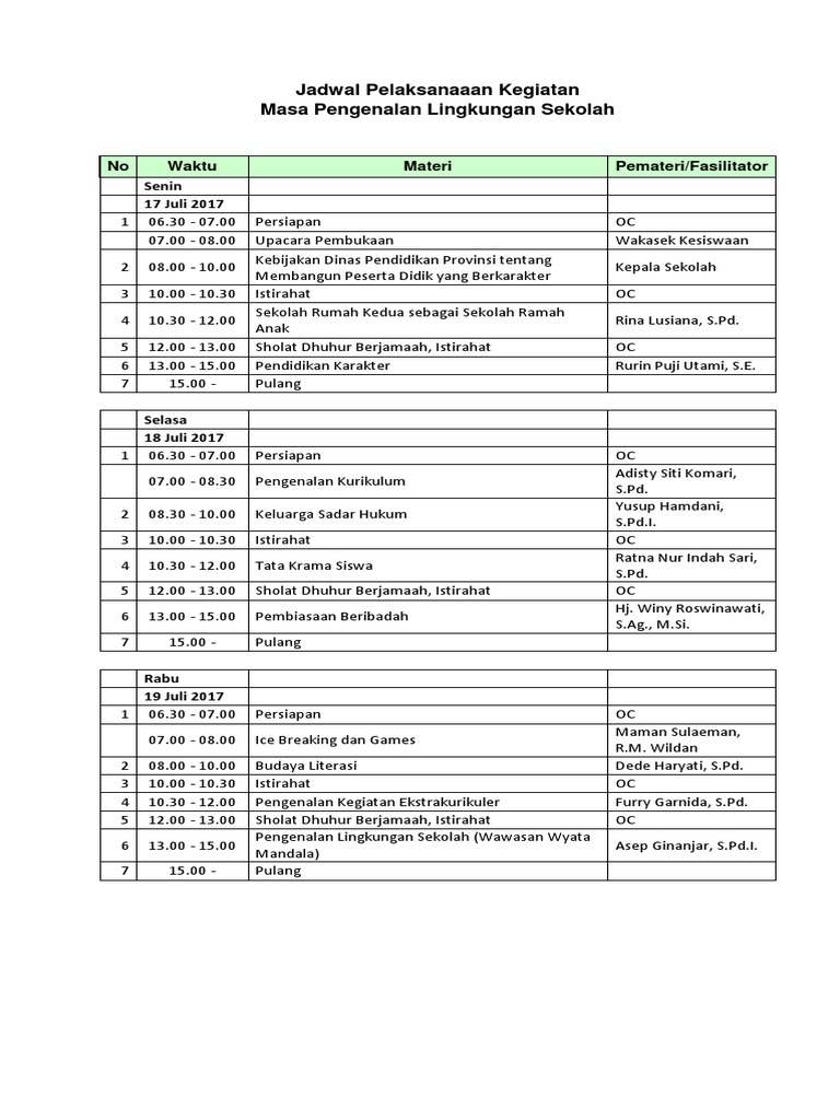 Jadwal MPLS | PDF