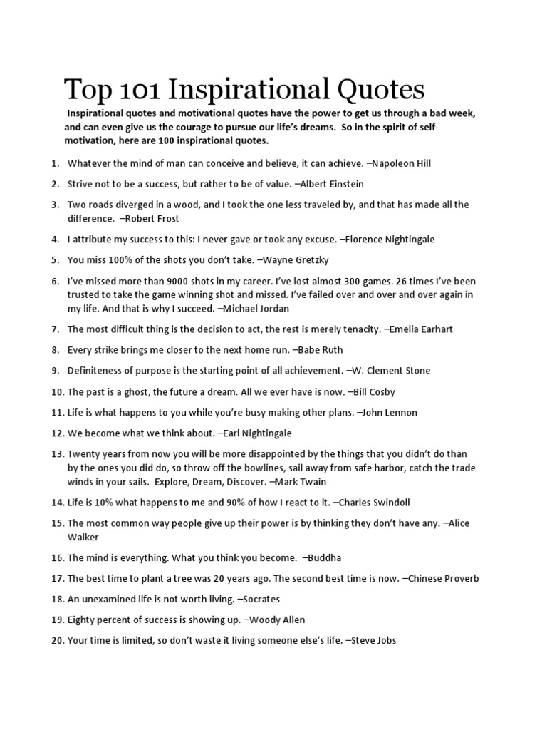 101 Best Quotes | PDF