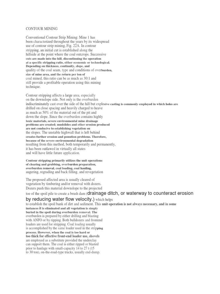 Continuation Contour Mining | PDF | Coal Mining | Surface Mining