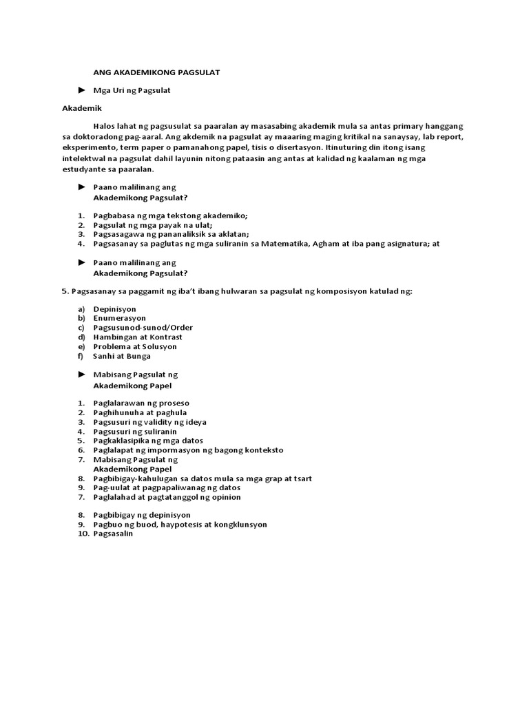 Ang Akademikong Pagsulat | PDF