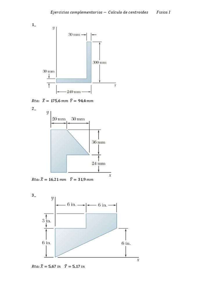 Ejercicios Complementarios de Calculo de Centroides | PDF