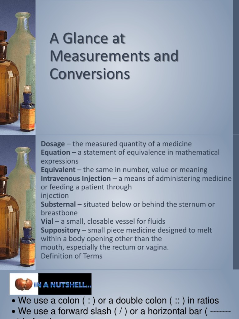 A Glance at Measurements and Conversions | PDF | Dose (Biochemistry ...