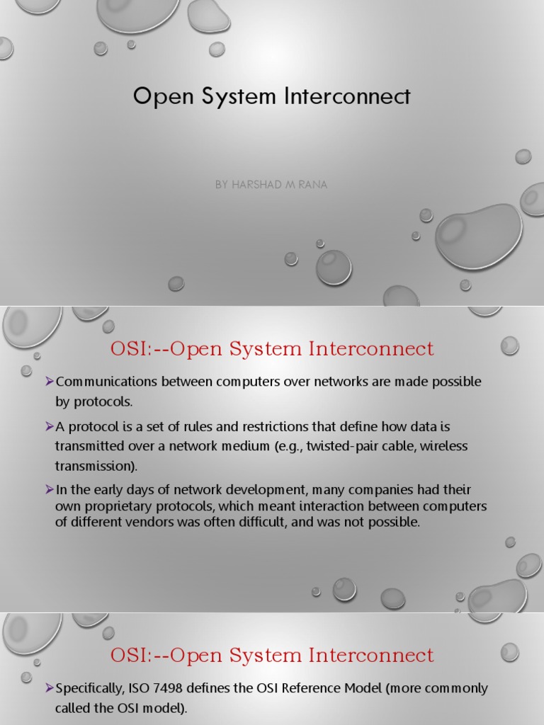 Open System Interconnect: by Harshad M Rana | PDF