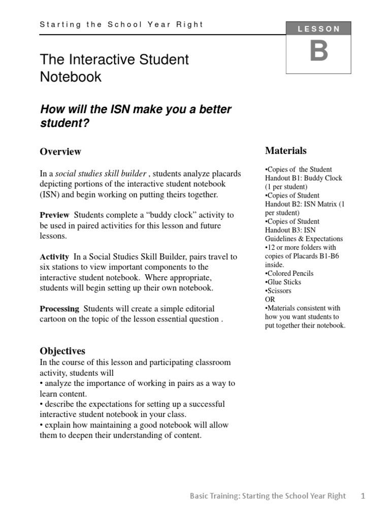 Basic Training 2010 - LessonB | PDF | Notebook | Homework