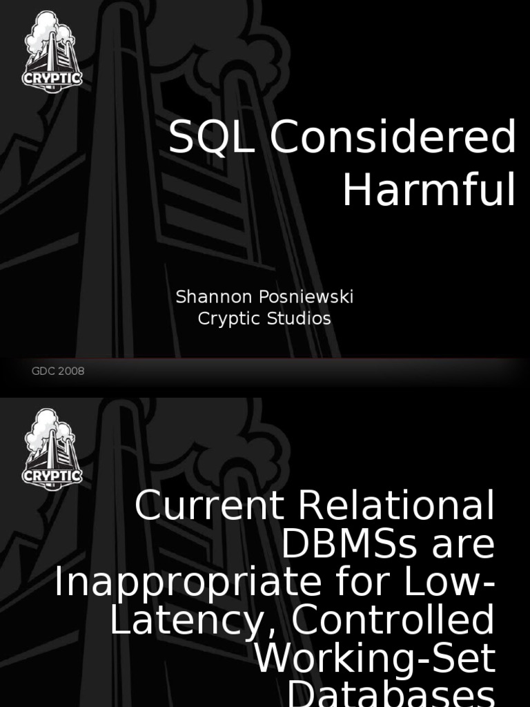 SQL Considered Harmful | PDF | Relational Database | Databases
