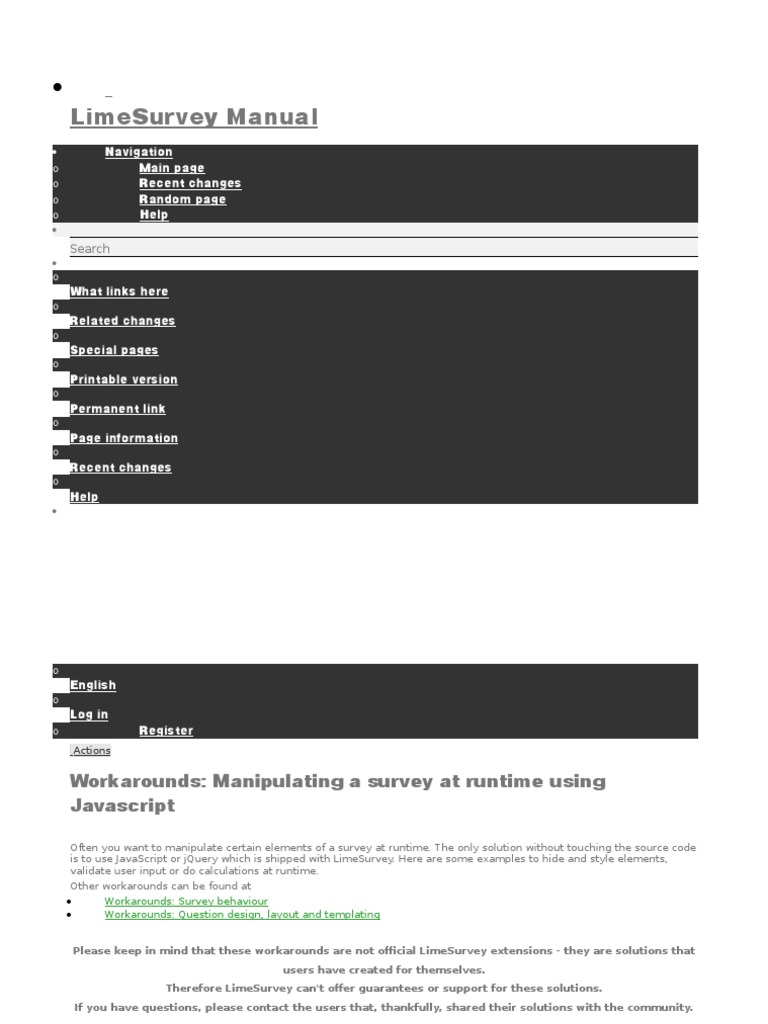 LimeSurvey Manual | PDF | J Query | Java Script