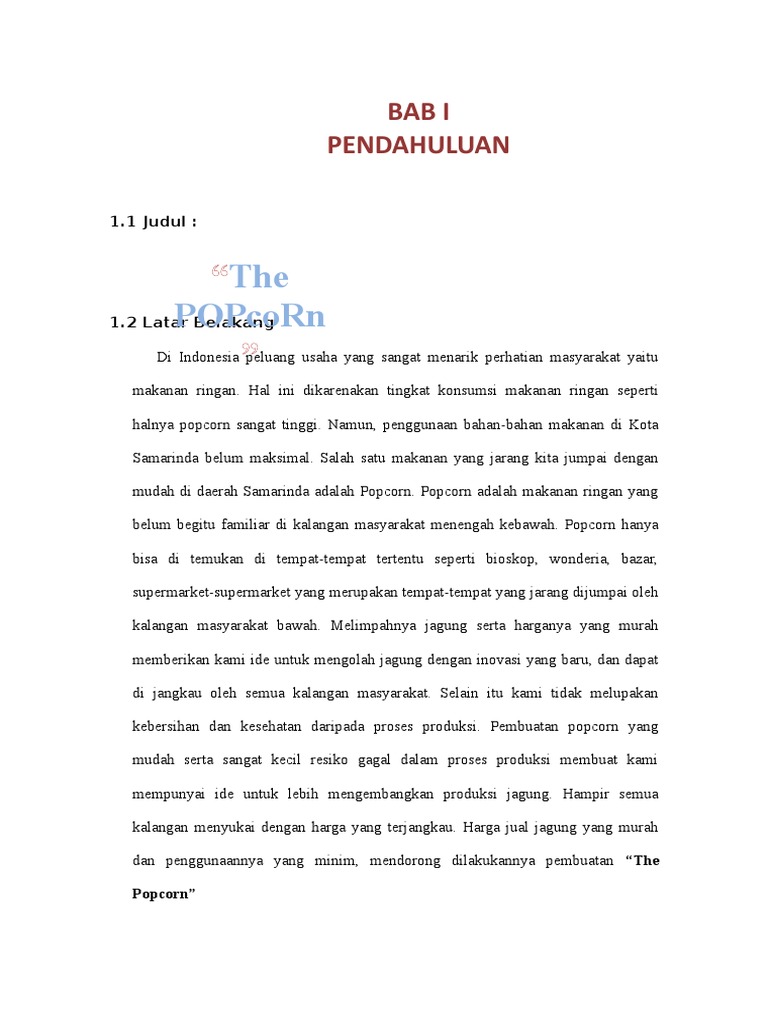 Proposal Mentah | PDF | Bisnis